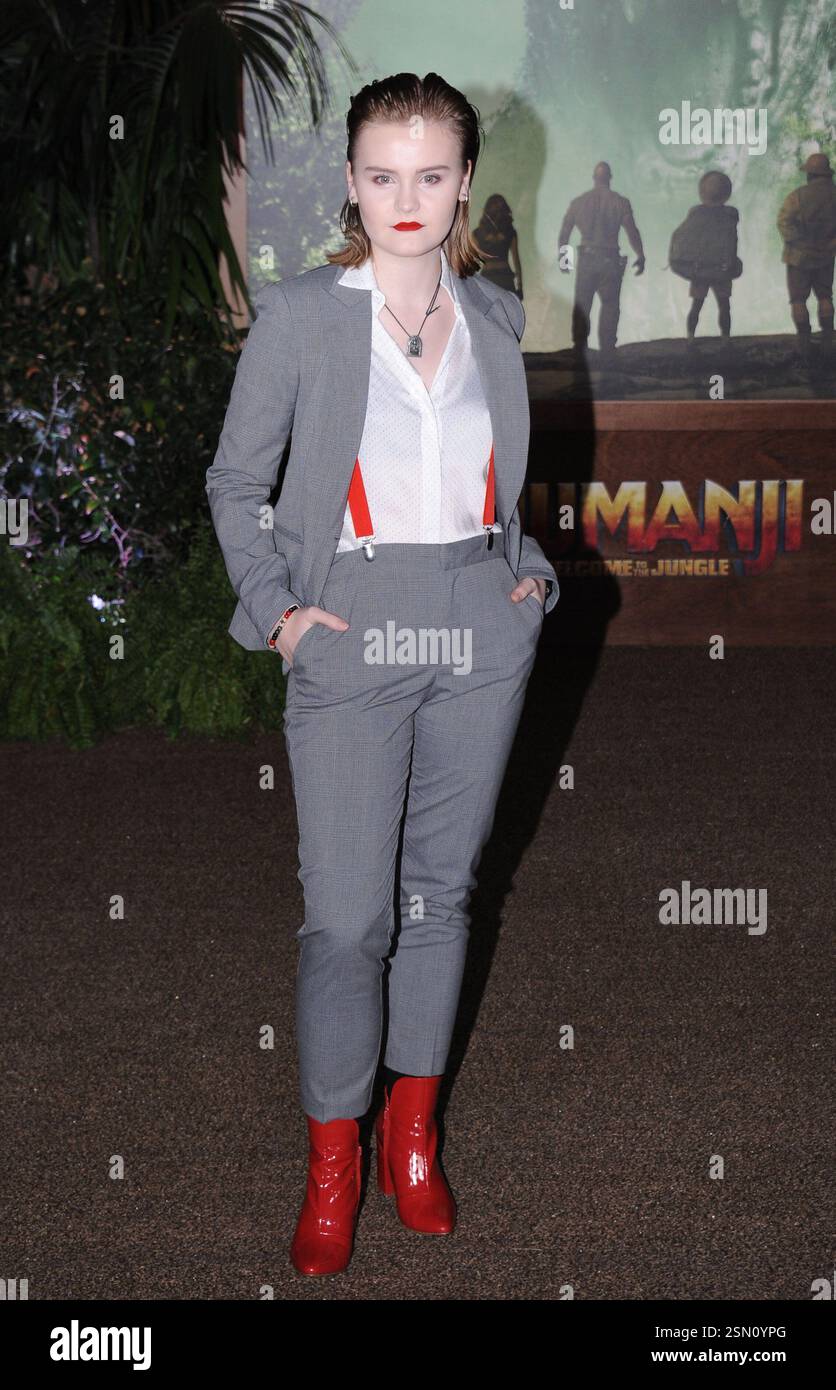 Morgan Turner arriving at the premiere of Columbia Pictures' 'Jumanji ...