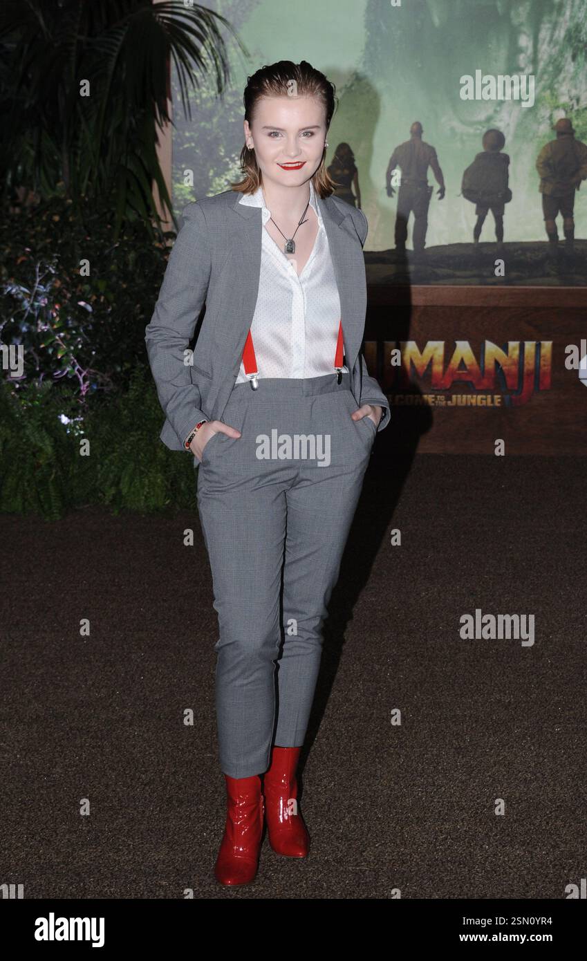 Morgan Turner arriving at the premiere of Columbia Pictures' 'Jumanji ...