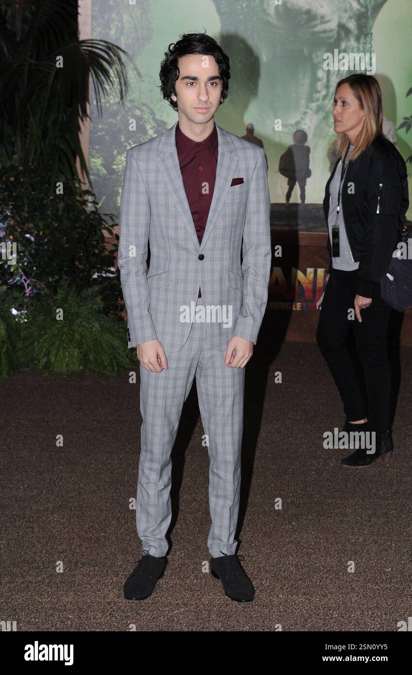 Alex Wolff arriving at the premiere of Columbia Pictures' 'Jumanji ...