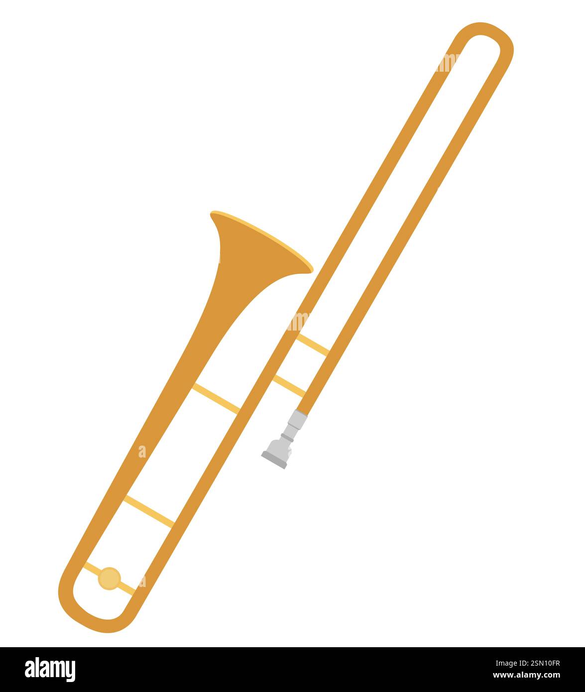 trombone musical instrument flat style vector illustration isolated on ...