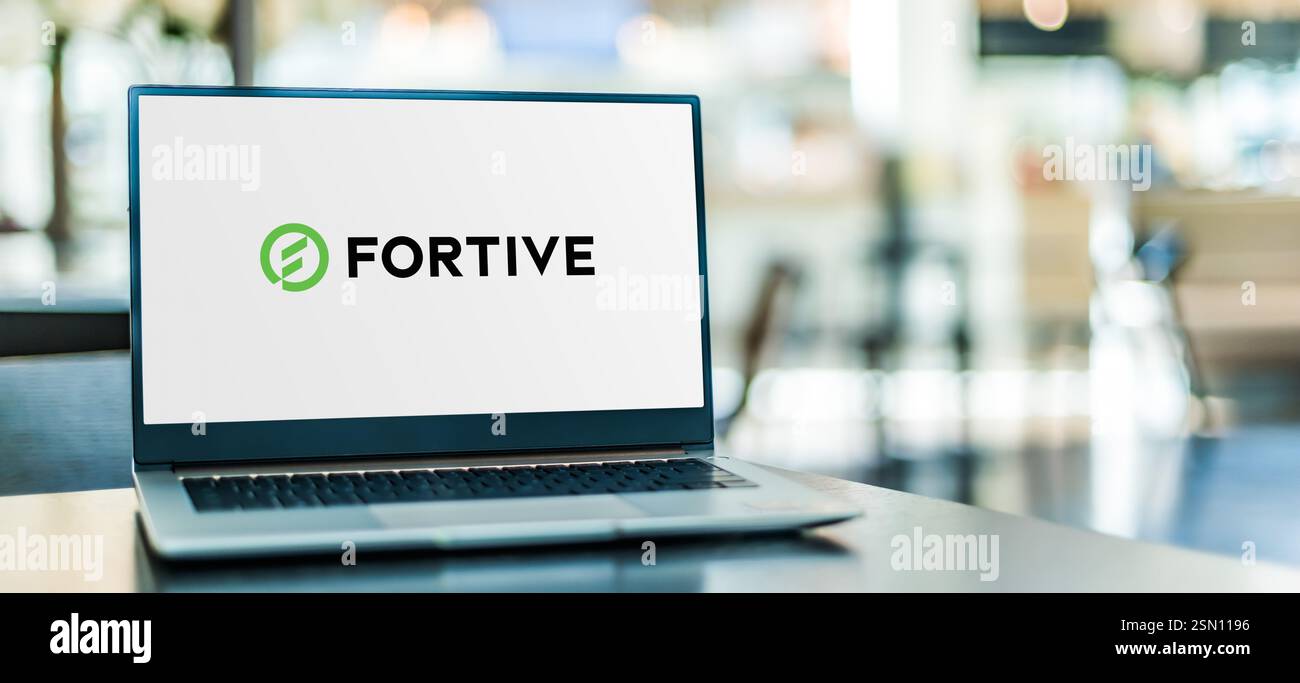 POZNAN, POL - DEC 19, 2024: Laptop computer displaying logo of Fortive ...
