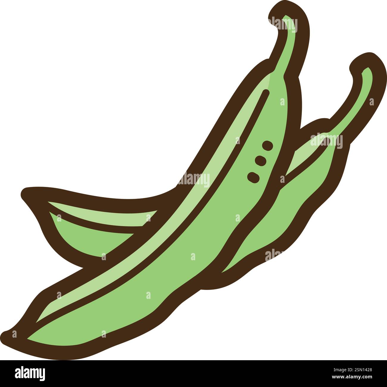 Green bean vector doodle illustration and graphic. Part of vegetables ...