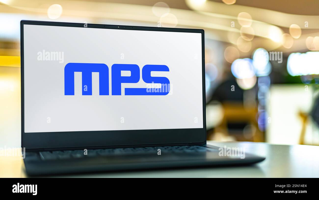 POZNAN, POL - DEC 19, 2024: Laptop computer displaying logo of ...