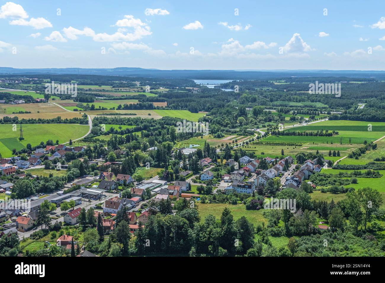 Aerial view of the Middle Franconian municipality of Allersberg in the ...