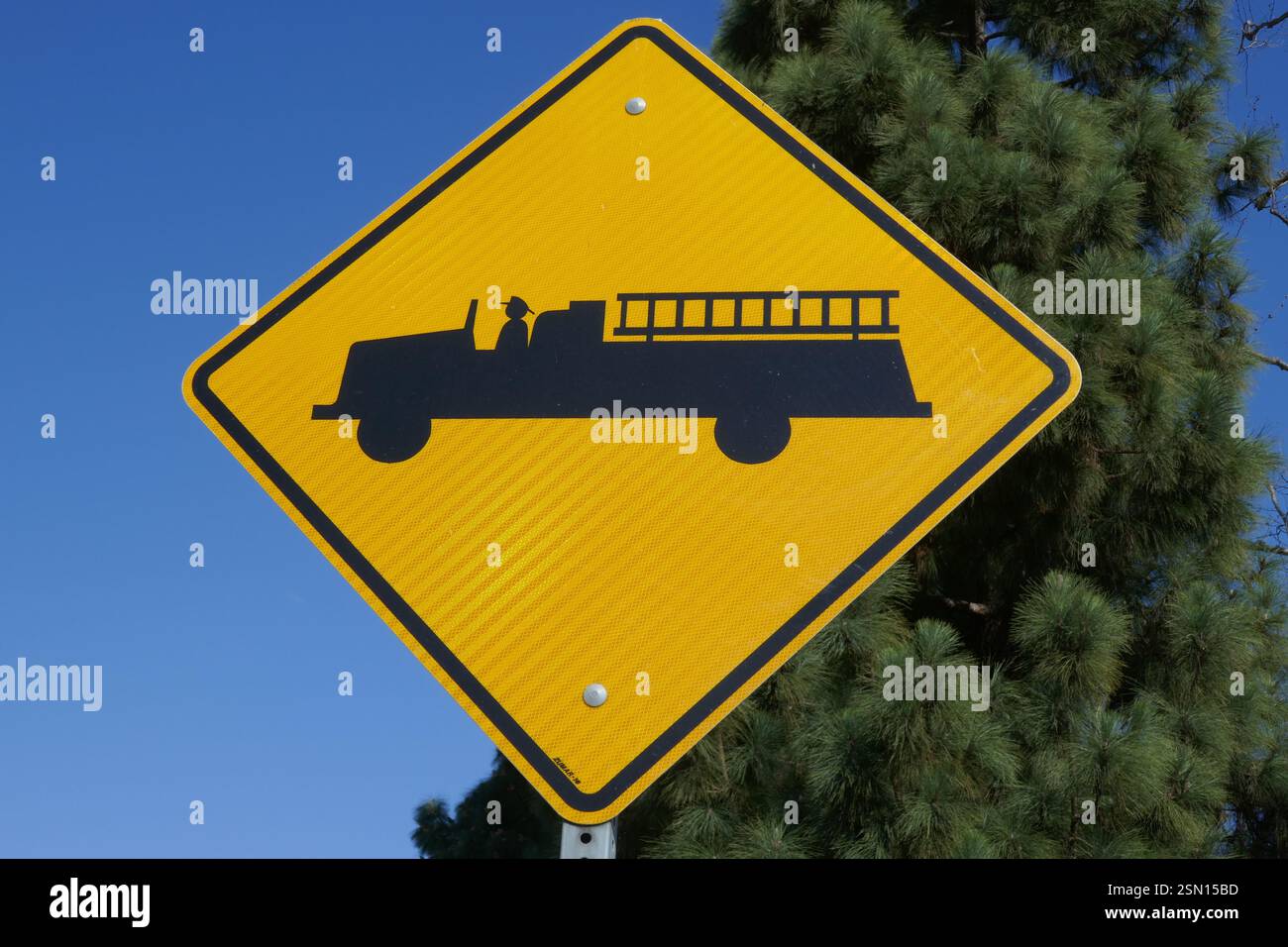 Culver City, California, USA 11th February 2025 Fire Station Firetruck ...