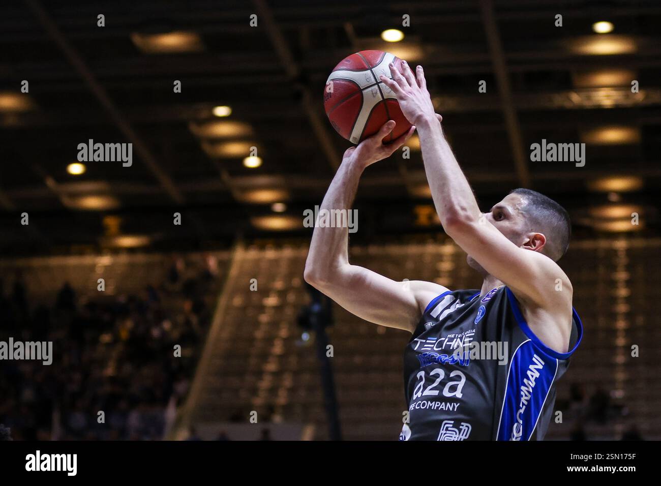 Turin, Italy. 12th Feb, 2025. Nikola Ivanovic #18 of Germani Brescia seen in action during LBA ...