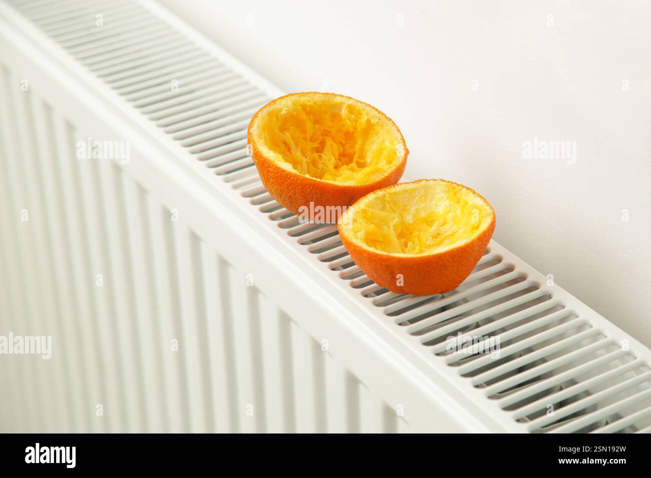 Orange peels on a warm radiator - an ideal natural air freshener wich ...