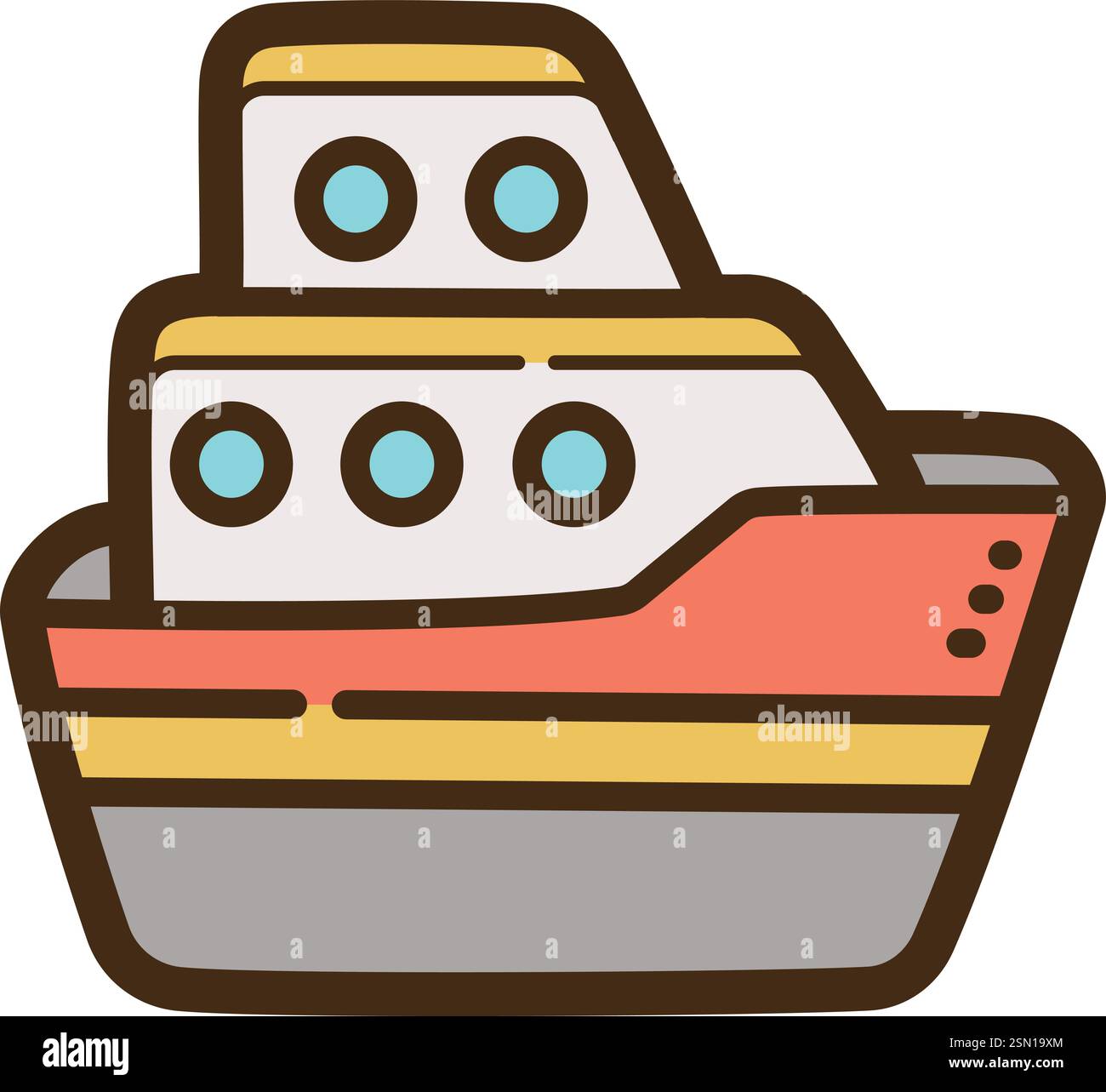 Cruise ship vector doodle illustration and graphic. Part of travel ...