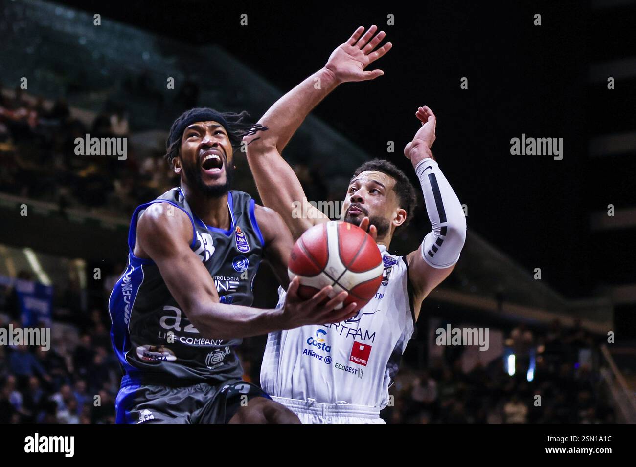 Turin, Italy. 12th Feb, 2025. (L-R)Demetre Rivers #23 of Germani ...