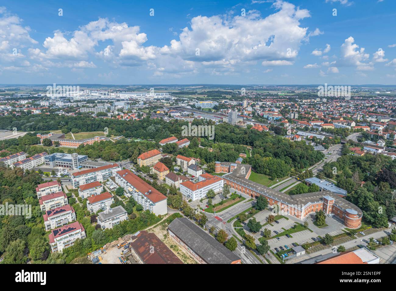 View of Ingolstadt on the Upper Bavarian Danube around the castle in ...