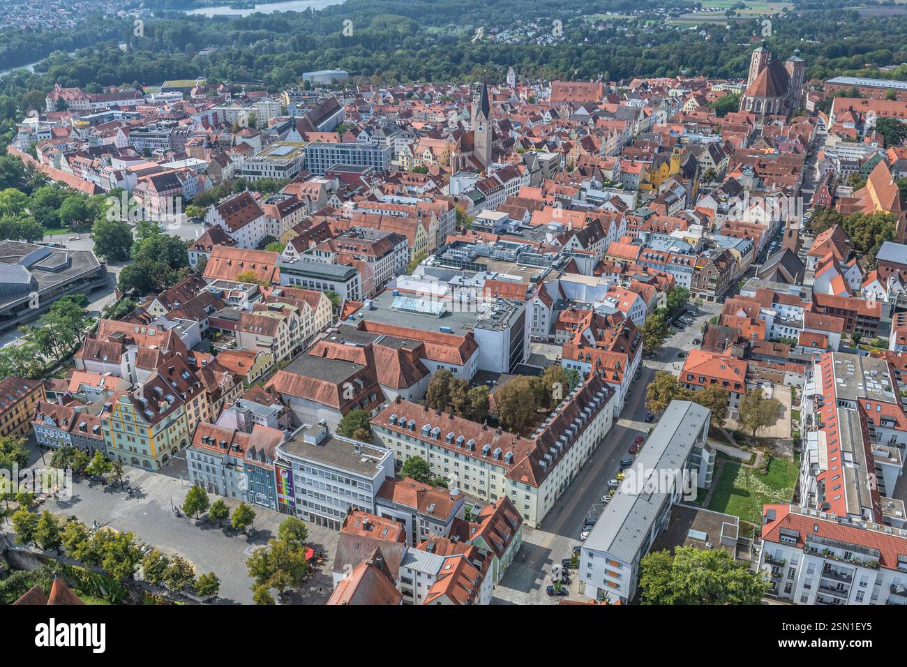 View of Ingolstadt on the Upper Bavarian Danube around the castle in ...
