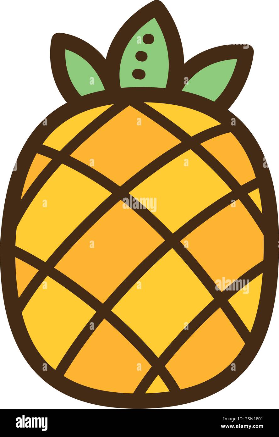 Pineapple vector doodle illustration and graphic. Part of summer ...