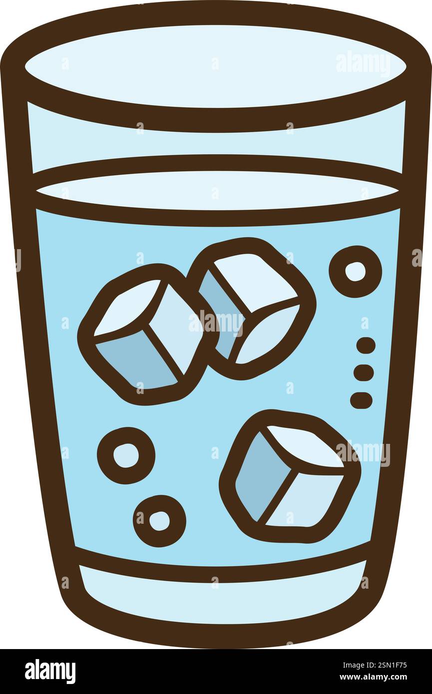Iced drink vector doodle illustration and graphic. Part of summer category Stock Vector Image ...
