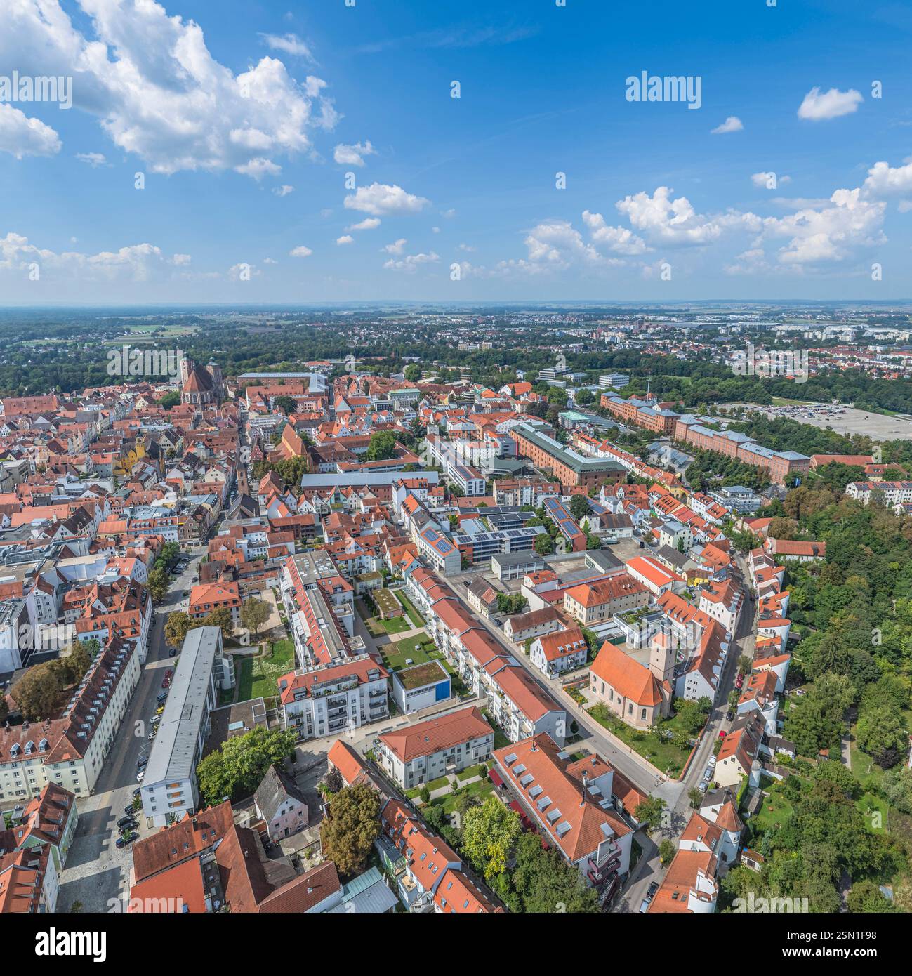 View of Ingolstadt on the Upper Bavarian Danube around the castle in ...
