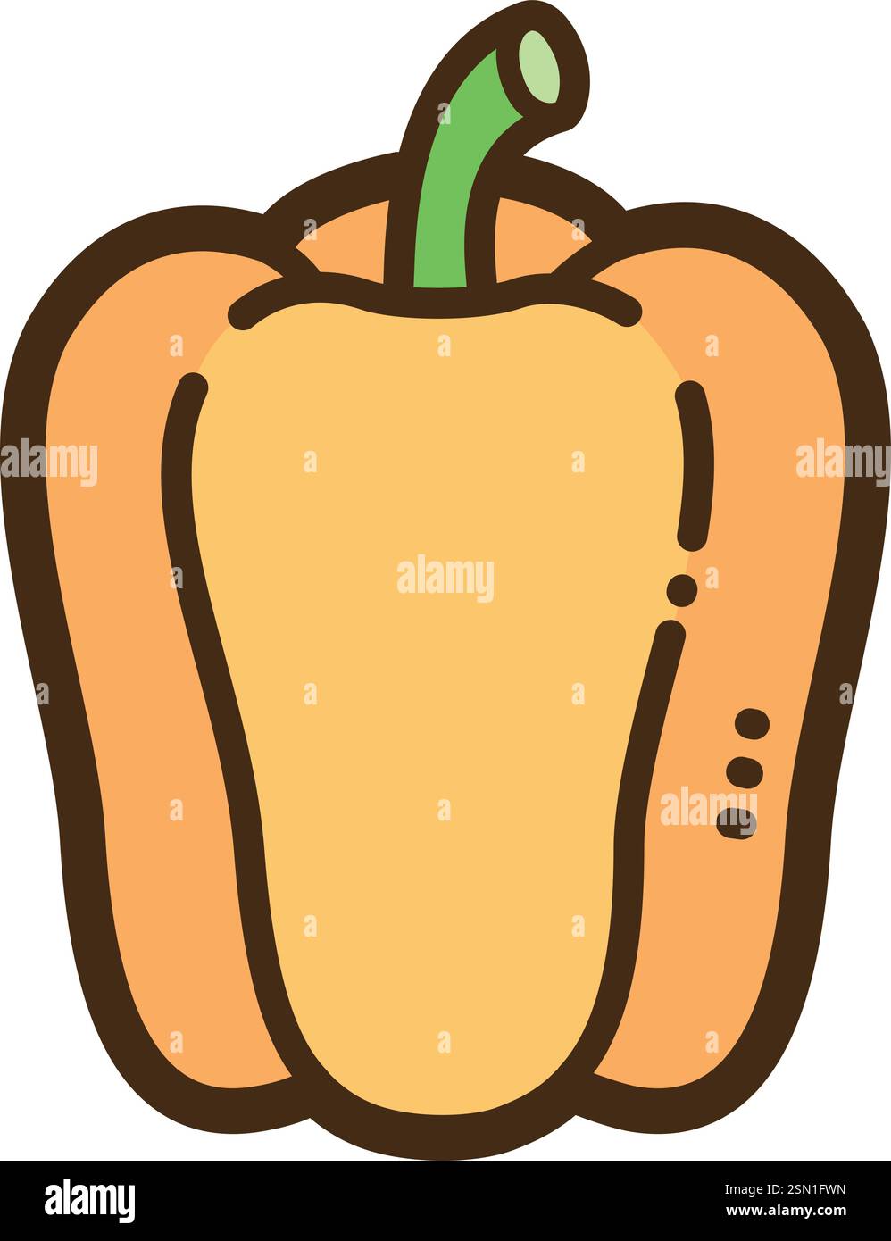 Bell pepper vector doodle illustration and graphic. Part of vegetables ...