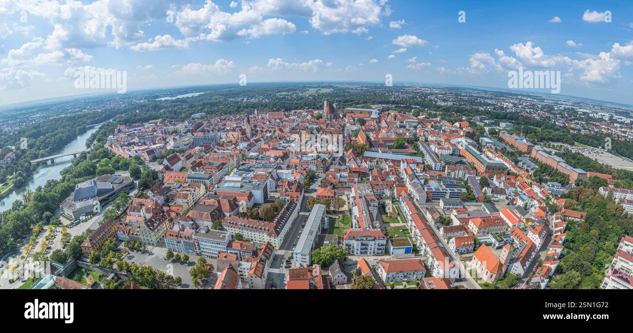 View of Ingolstadt on the Upper Bavarian Danube around the castle in ...