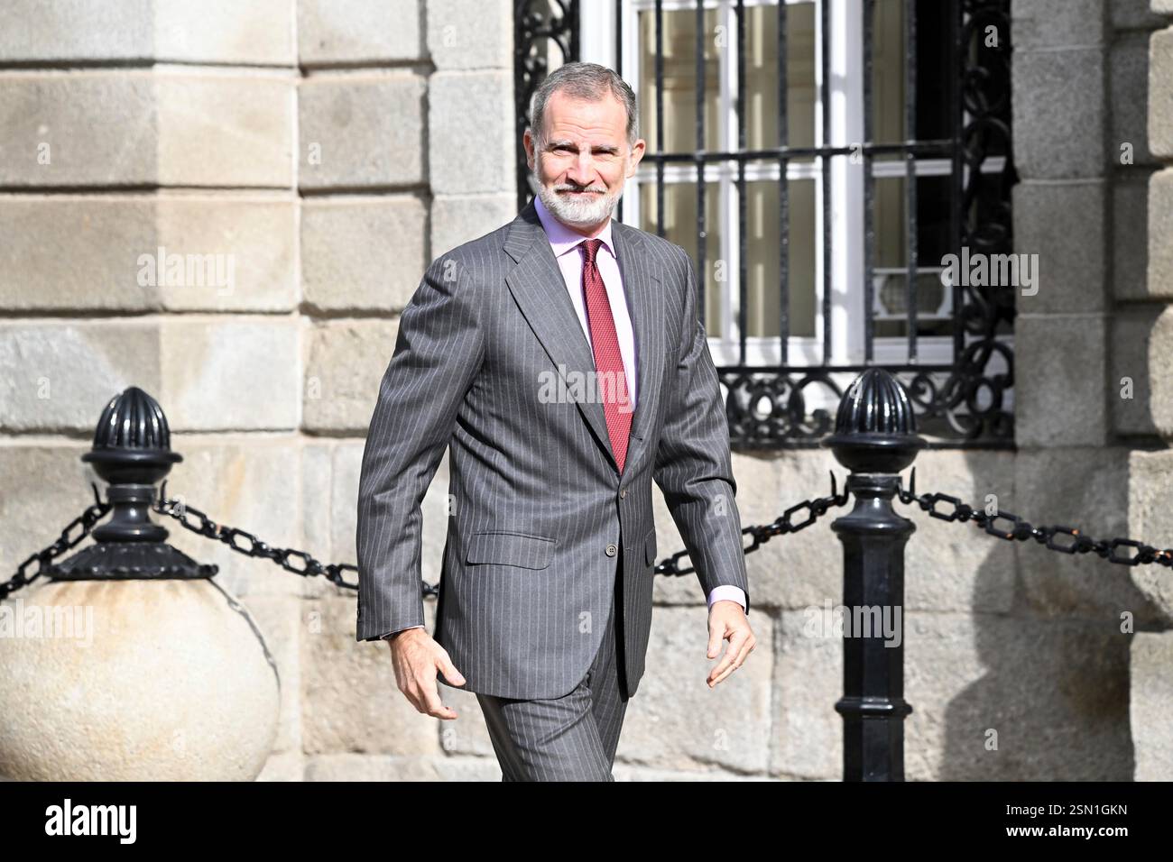 King Felipe on his arrival at the opening of the exhibition "Flamboyant ...