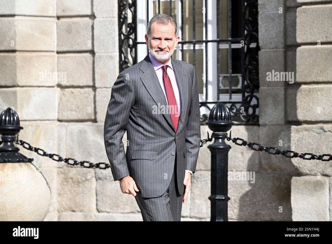 King Felipe on his arrival at the opening of the exhibition "Flamboyant ...