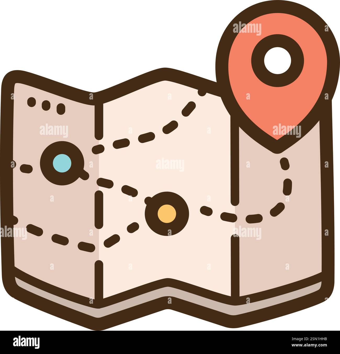 Destination map vector doodle illustration and graphic. Part of travel ...