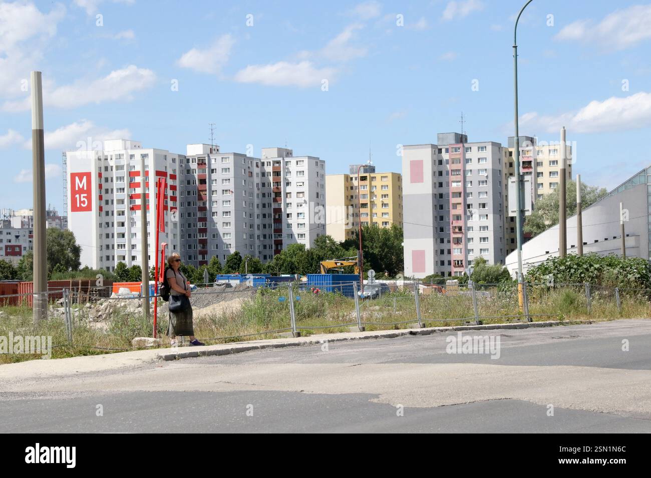 Communist-era Panelak apartment blocks in the Petrzalka neighbourhood ...