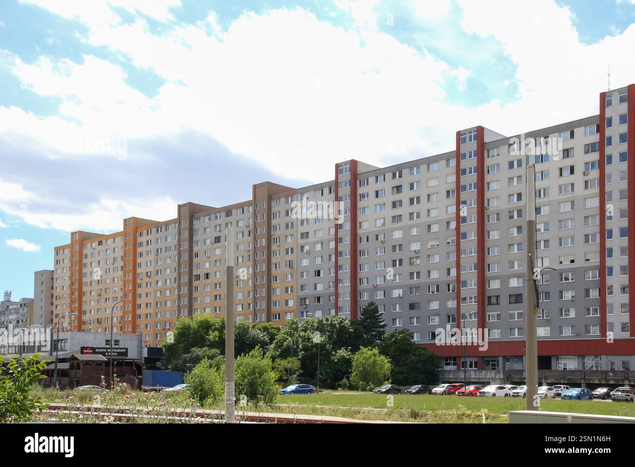 Communist-era Panelak apartment blocks in the Petrzalka neighbourhood ...