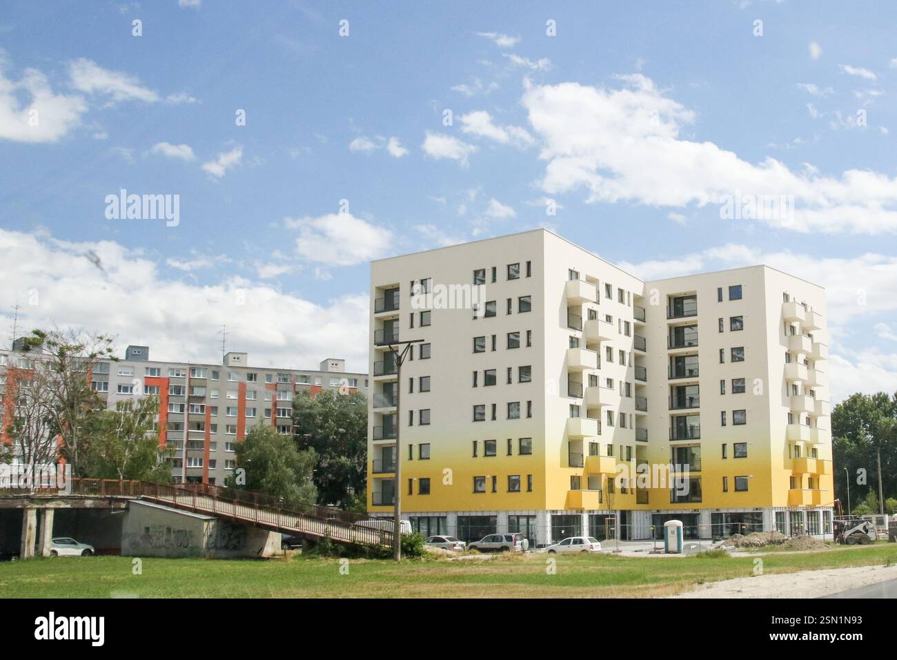 Communist-era Panelak apartment blocks in the Petrzalka neighbourhood ...