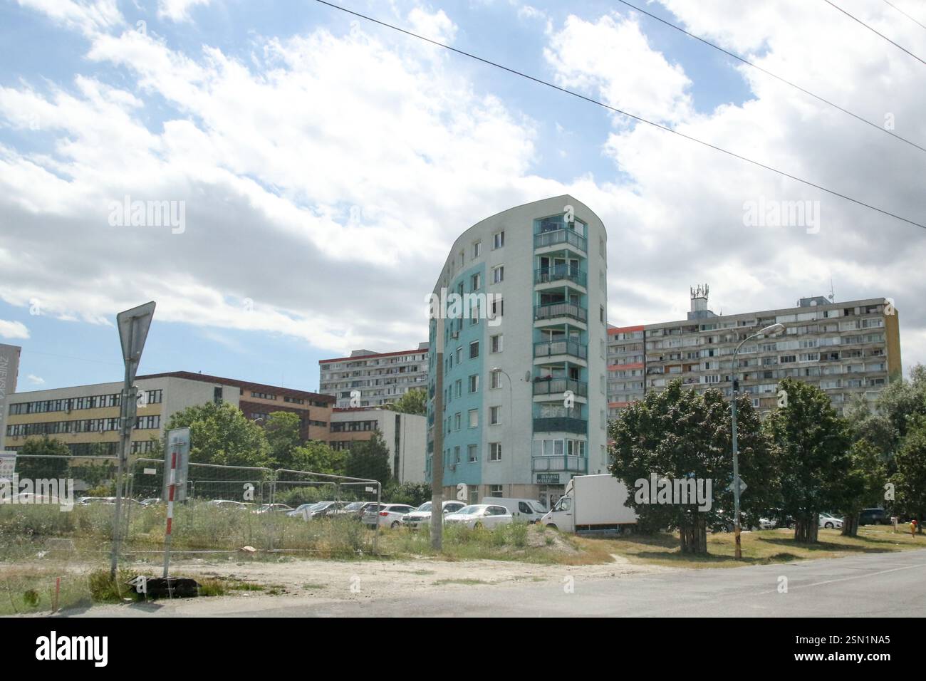 Communist-era Panelak apartment blocks in the Petrzalka neighbourhood ...