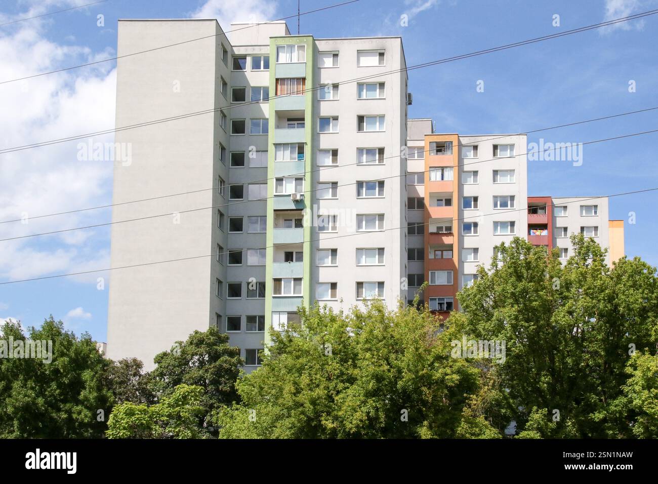 Communist-era Panelak apartment blocks in the Petrzalka neighbourhood ...