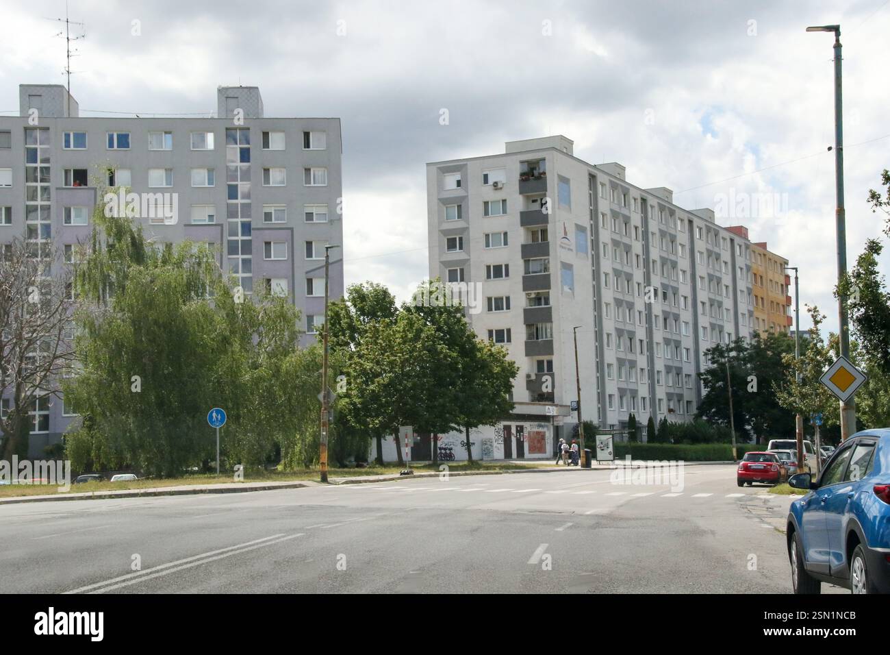 Communist-era Panelak apartment blocks in the Petrzalka neighbourhood ...