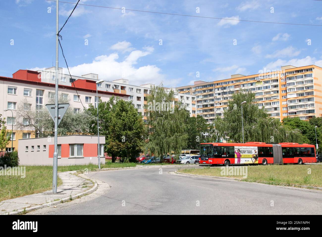 Communist-era Panelak apartment blocks in the Petrzalka neighbourhood ...