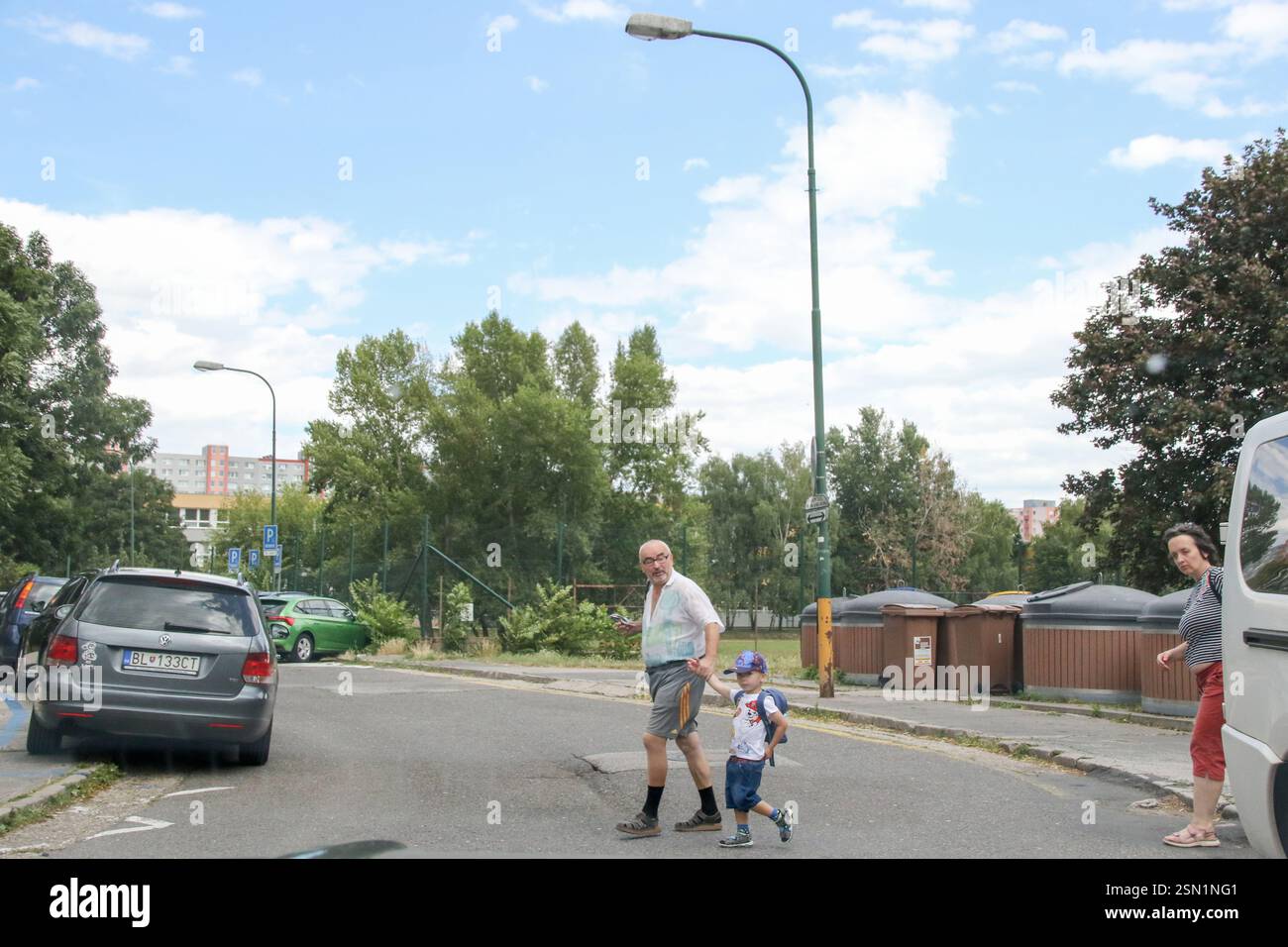 Communist-era Panelak apartment blocks in the Petrzalka neighbourhood ...