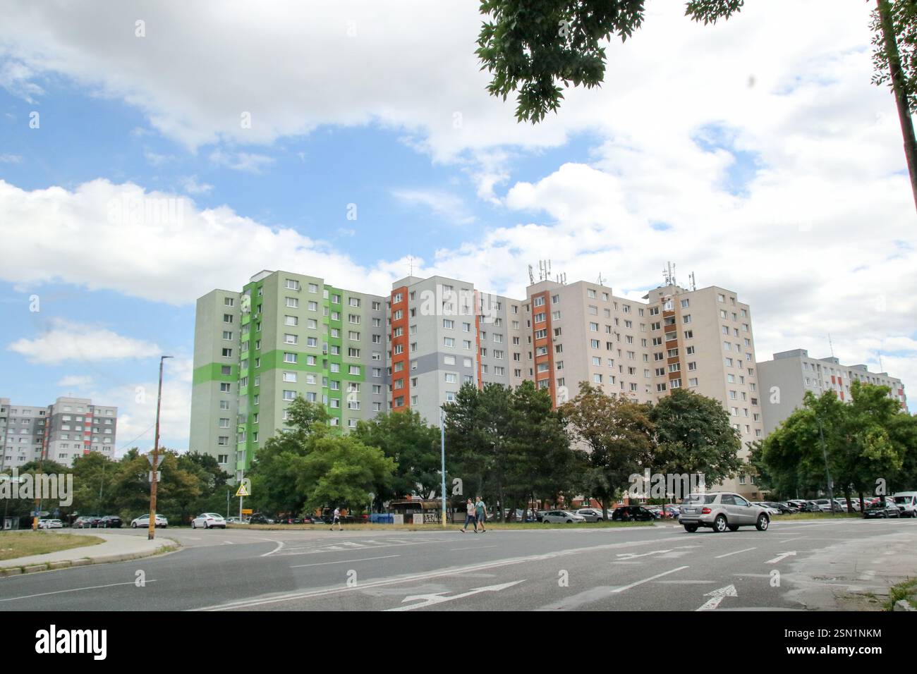 Communist-era Panelak apartment blocks in the Petrzalka neighbourhood ...