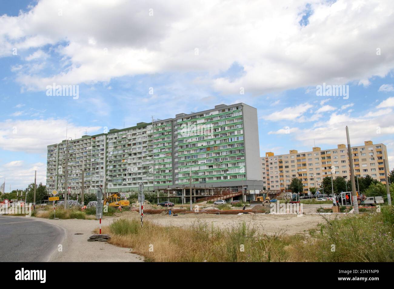 Communist-era Panelak apartment blocks in the Petrzalka neighbourhood ...