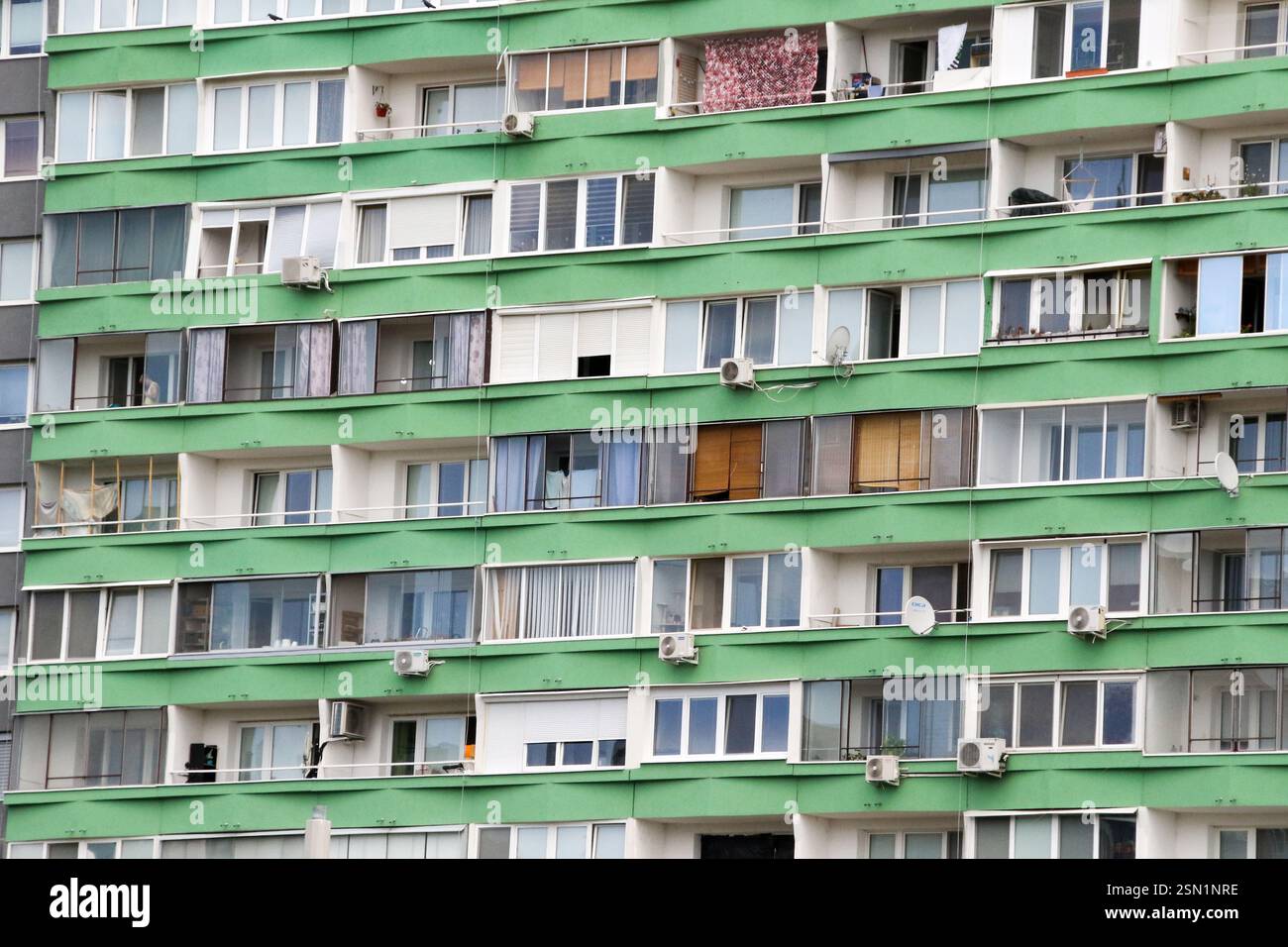 Communist-era Panelak apartment blocks in the Petrzalka neighbourhood ...