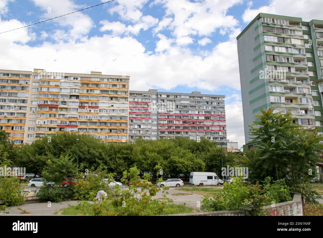 Communist-era Panelak apartment blocks in the Petrzalka neighbourhood ...
