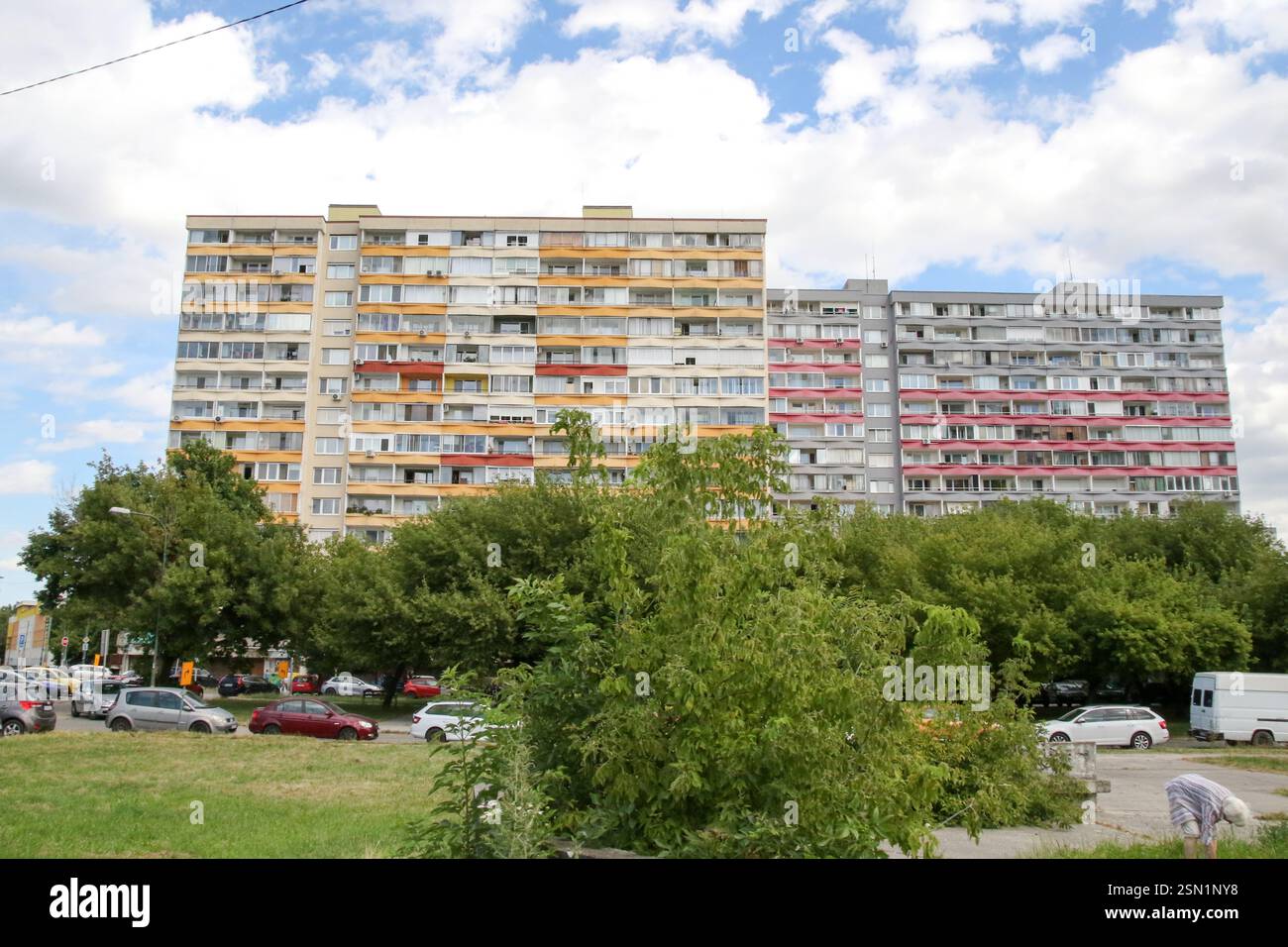 Communist-era Panelak apartment blocks in the Petrzalka neighbourhood ...