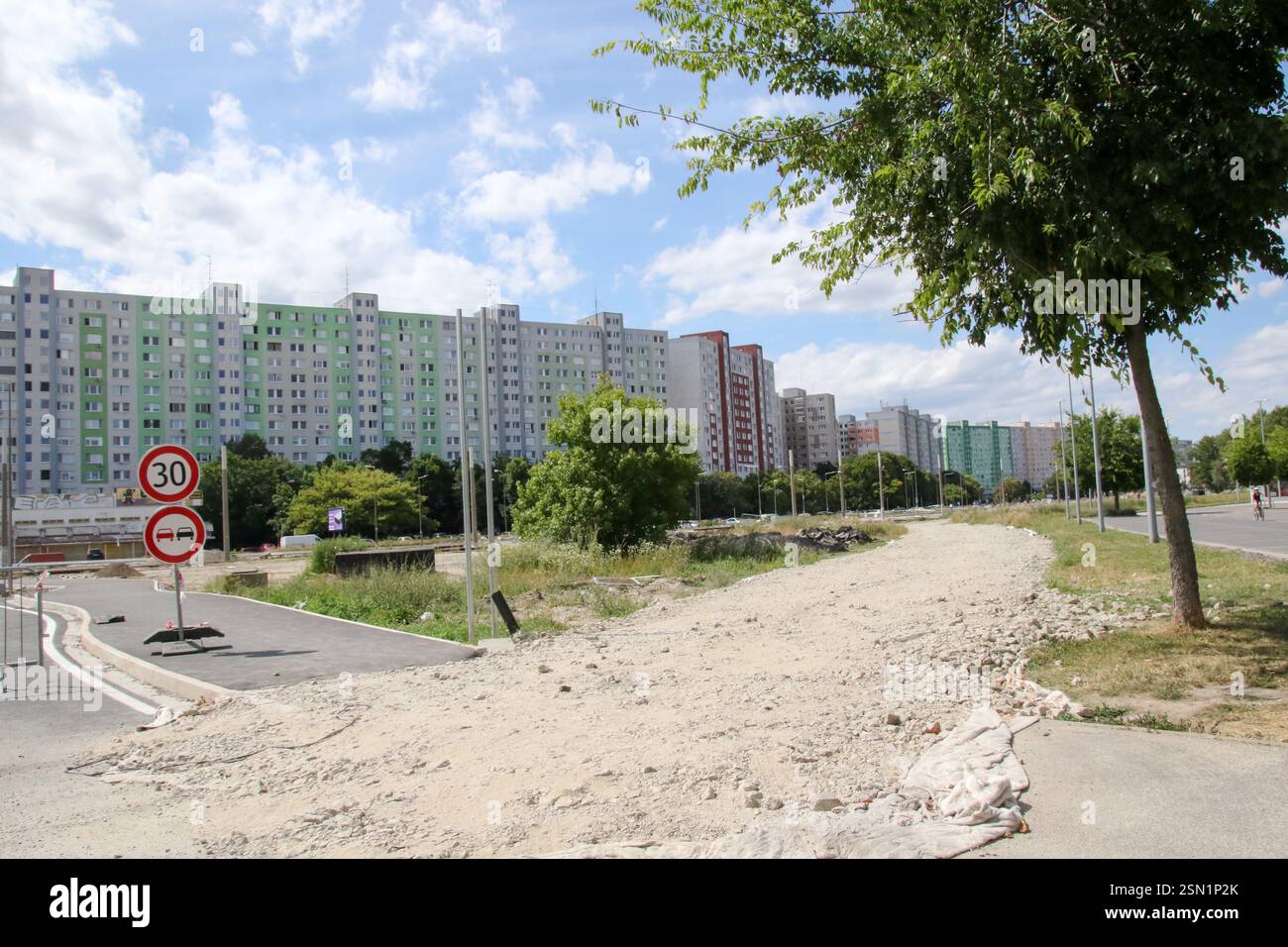 Communist-era Panelak apartment blocks in the Petrzalka neighbourhood ...