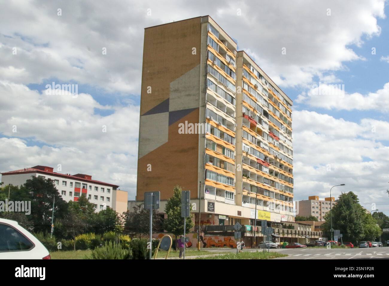 Communist-era Panelak apartment blocks in the Petrzalka neighbourhood ...