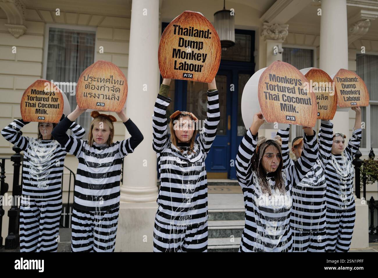 RECORD DATE NOT STATED PETA Monkey Protest in London Activists from ...