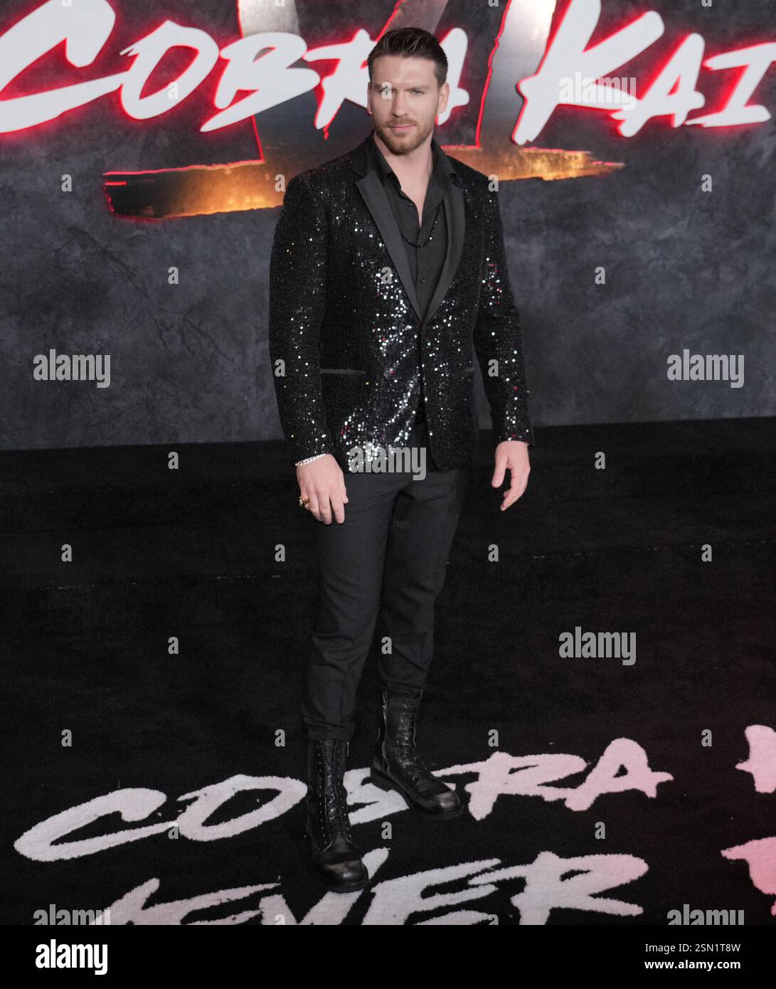 Los Angeles, USA. 12th Feb, 2025. Jesse Kove arrives at Netflix's COBRA ...