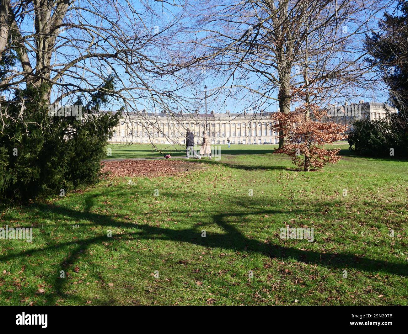 View of the Royal Crescent overlooking Royal Victoria Park, Bath, NE ...