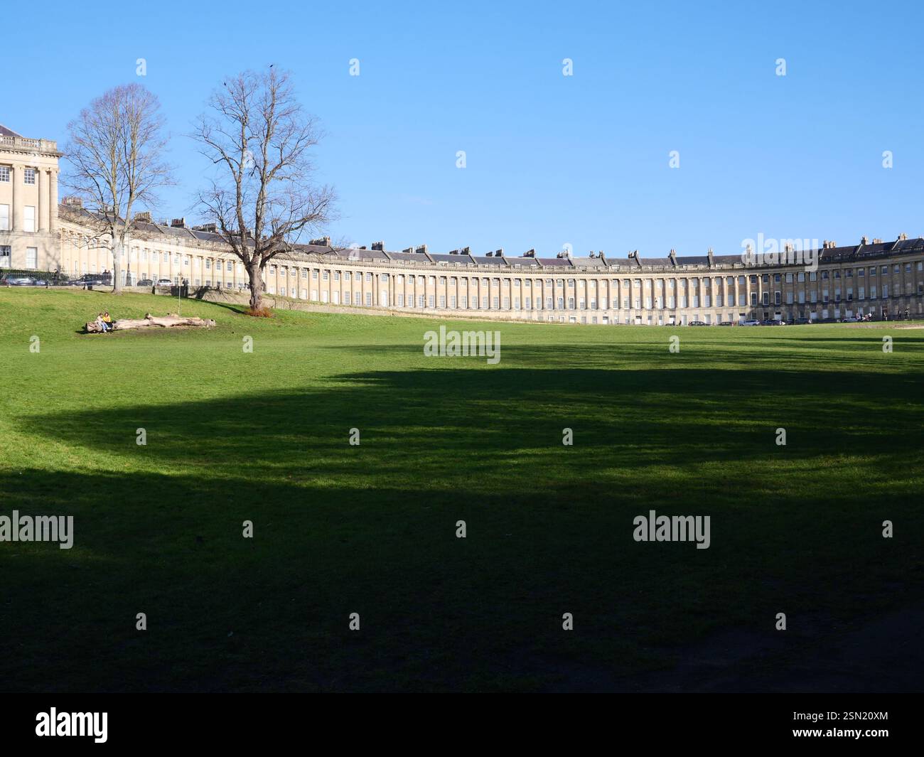 View of the Royal Crescent overlooking Royal Victoria Park, Bath, NE ...