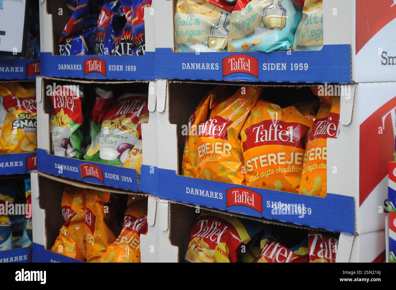 Copenhagen/ DenmarK/13 february 2025/taffel chips bags for sale at ...