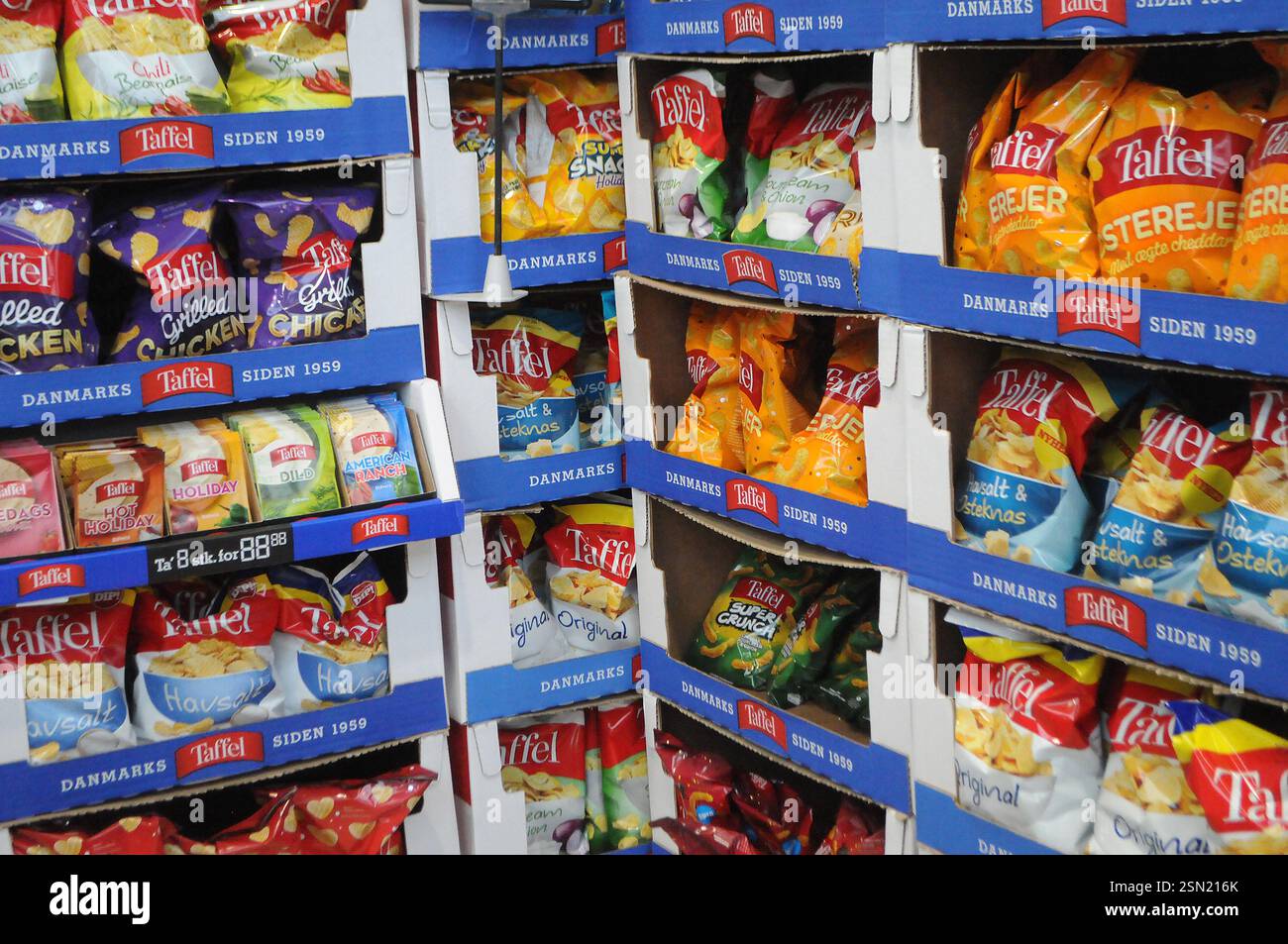 Copenhagen/ DenmarK/13 february 2025/taffel chips bags for sale at ...
