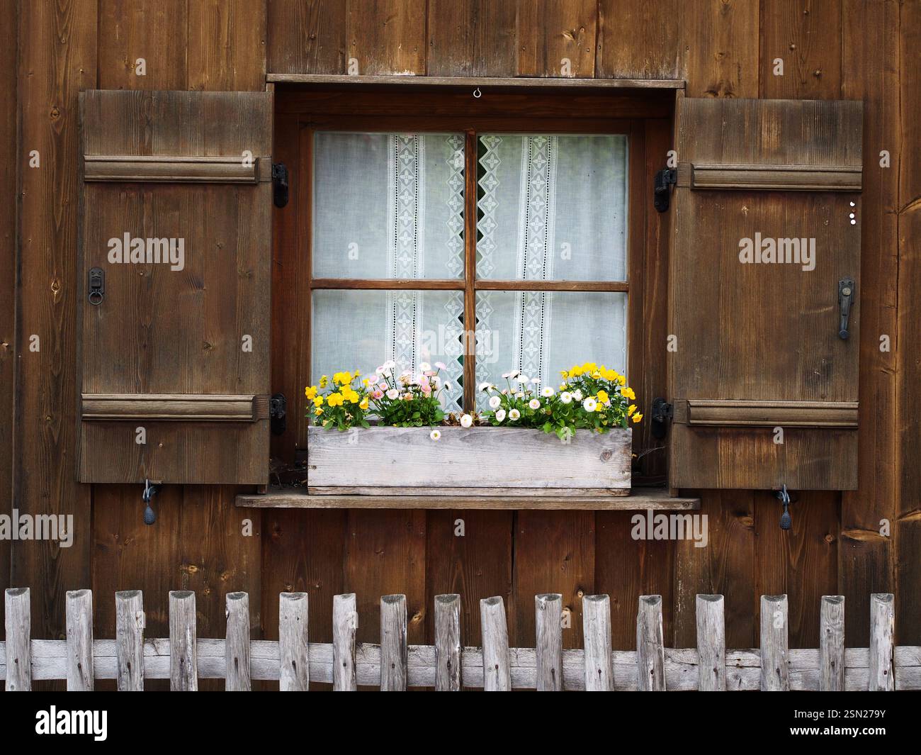 Traditional window in Bavaria Stock Photo - Alamy