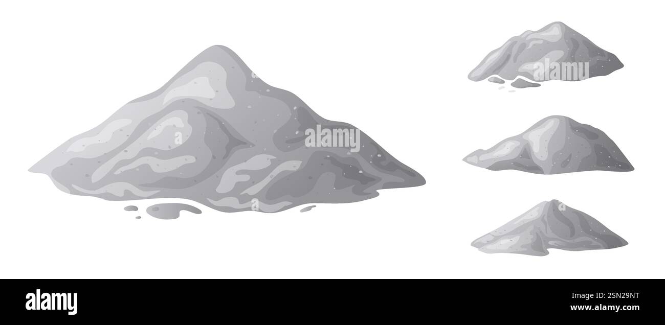 Cement pile, heap of gravel. Building material sand element. Vector ...