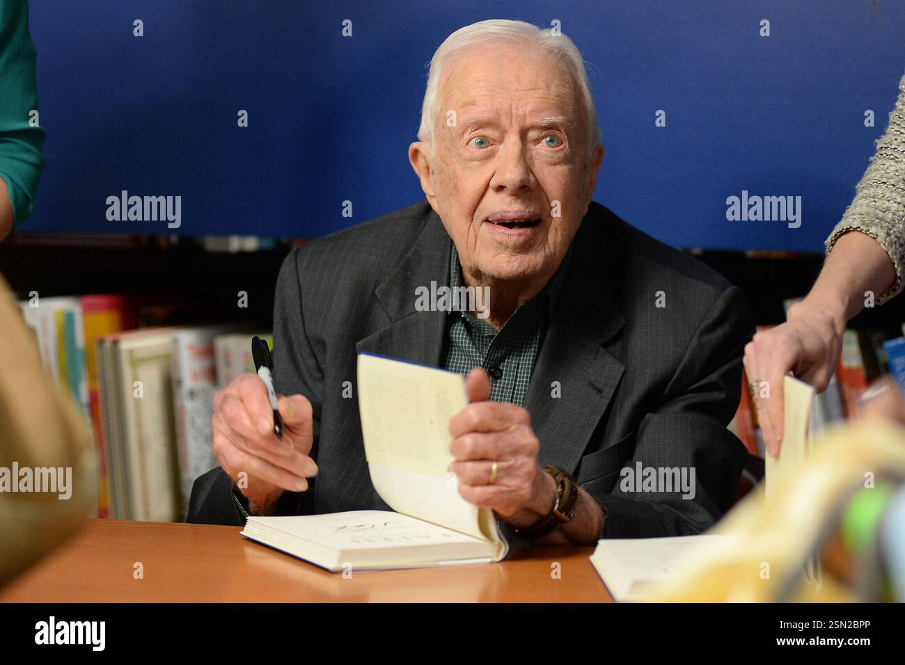Former President of the USA, Jimmy Carter, signs copies of his new book ...