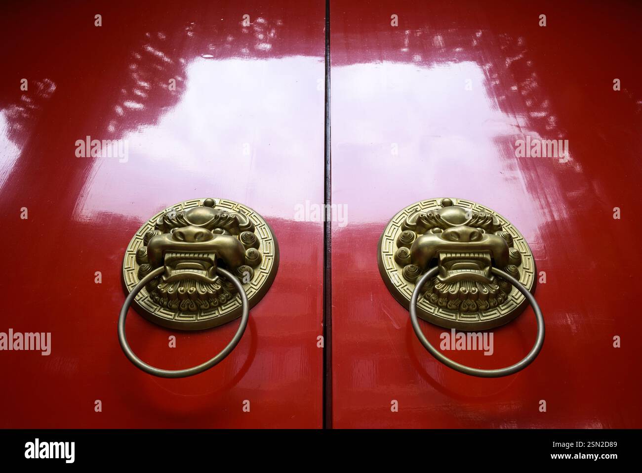 Traditional Chinese Door Handles close-up view Stock Photo - Alamy