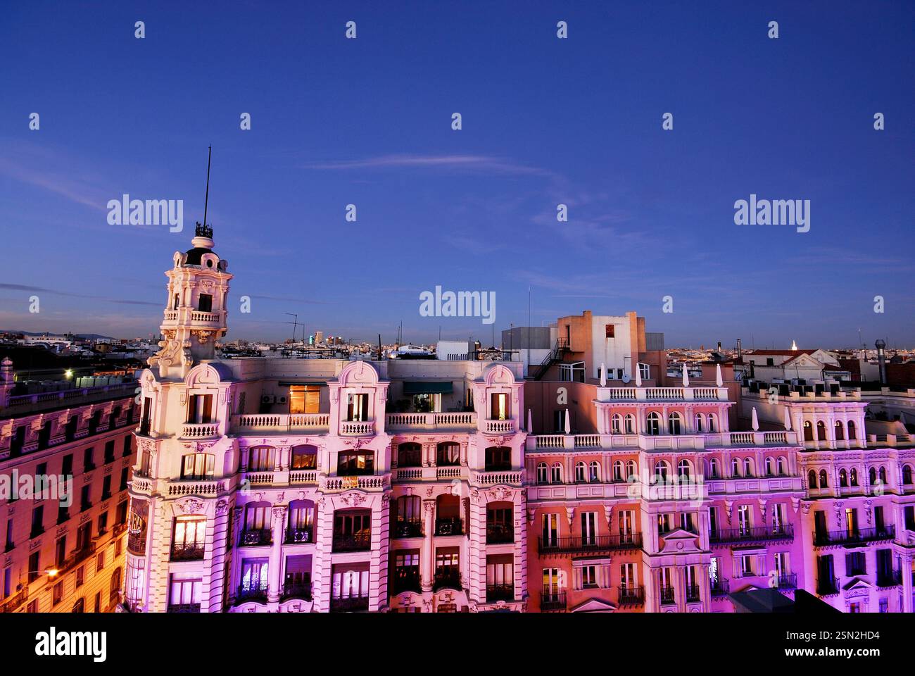 Rooftops of Madrid, Spain Stock Photo - Alamy