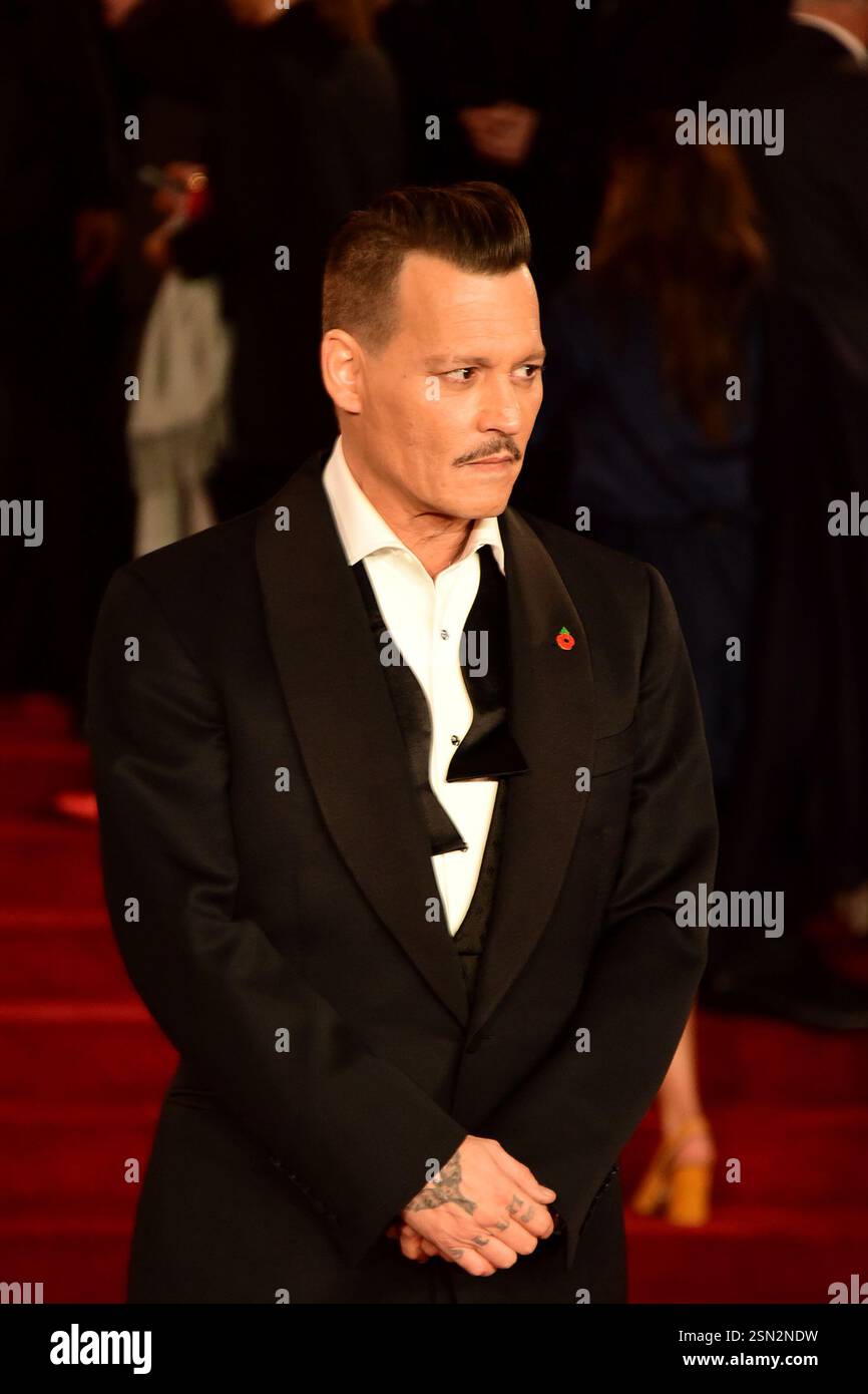 Johnny Depp attending the WORLD PREMIERE of MURDER on the ORIET EXPRESS ...